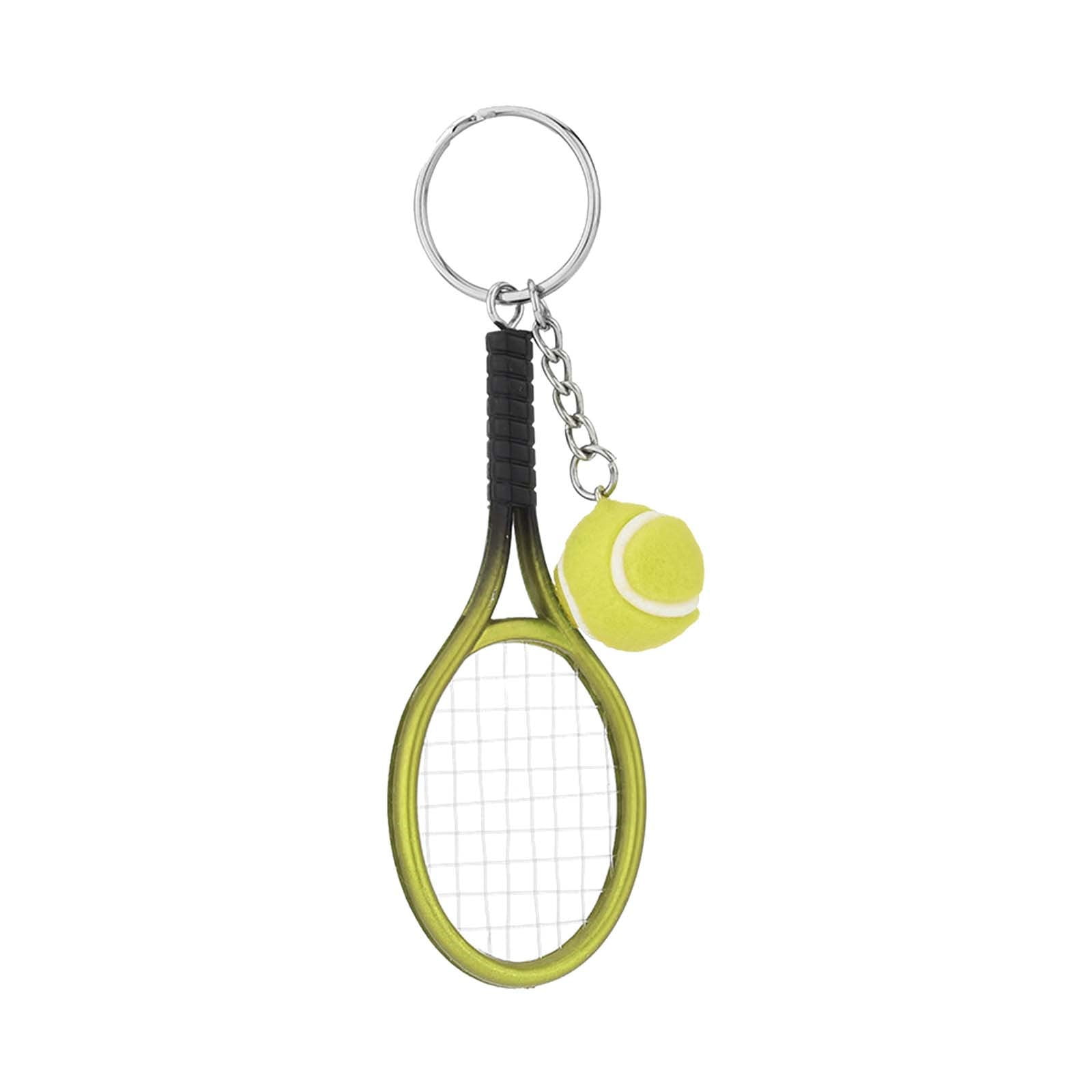 Tennis Keychain Mini Tennis Rackets With Ball Keychain Key Ring Womens ...