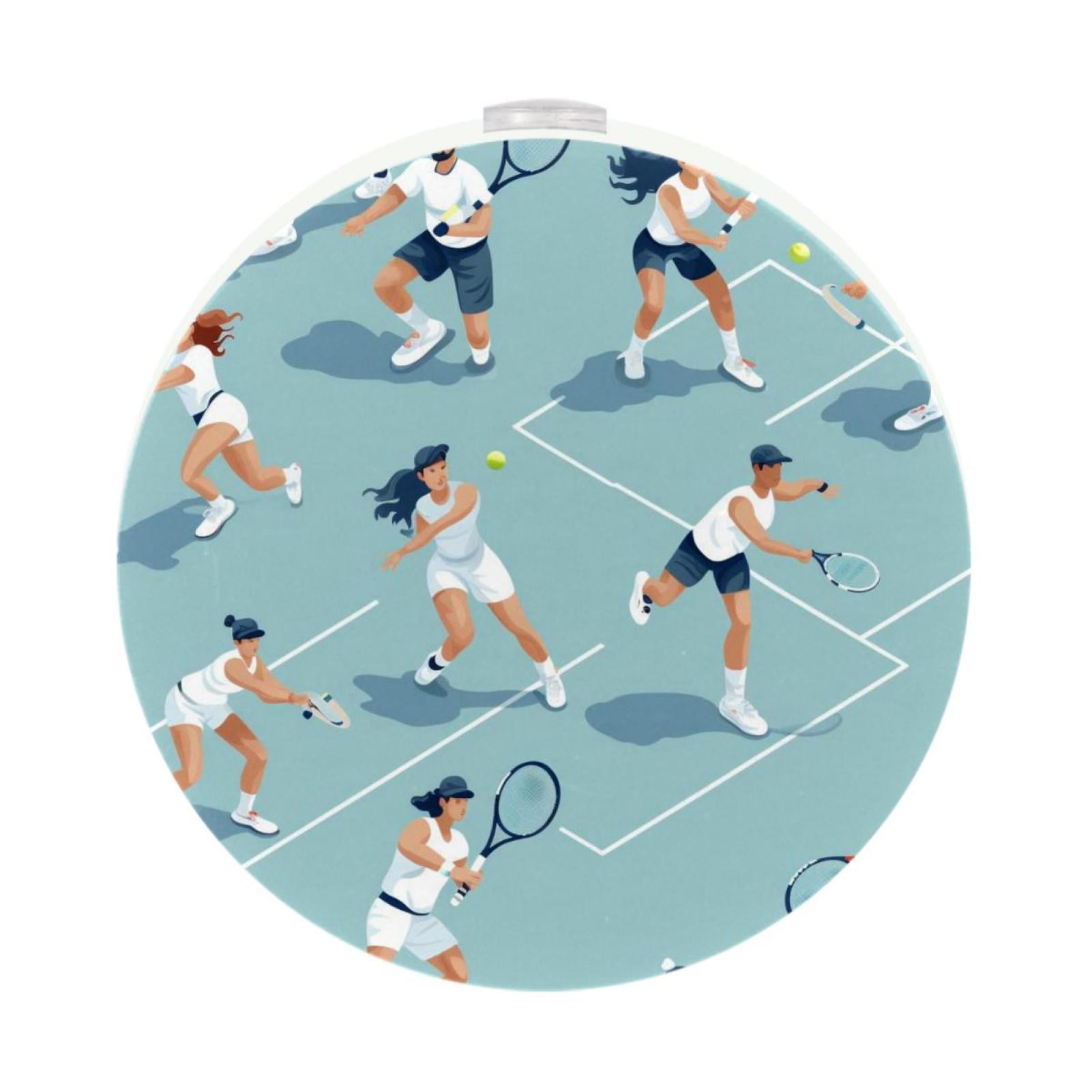 Tennis Led Round Night Light-2pcs Set, Battery Powered Mini Portable ...