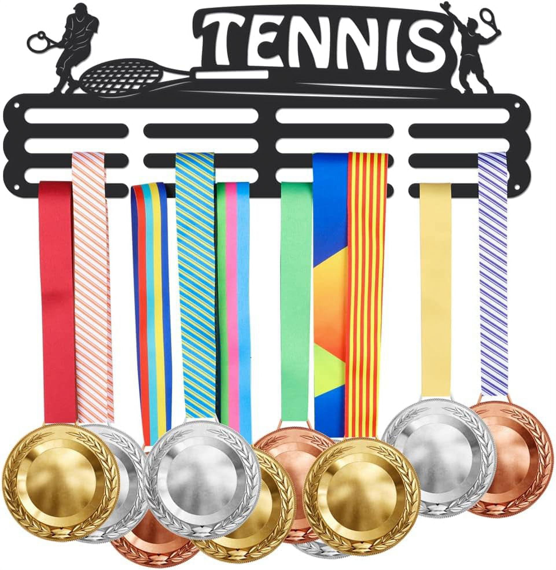 Tennis Medal Hanger Display Sports Medal Display Rack Wall Mount Ribbon ...