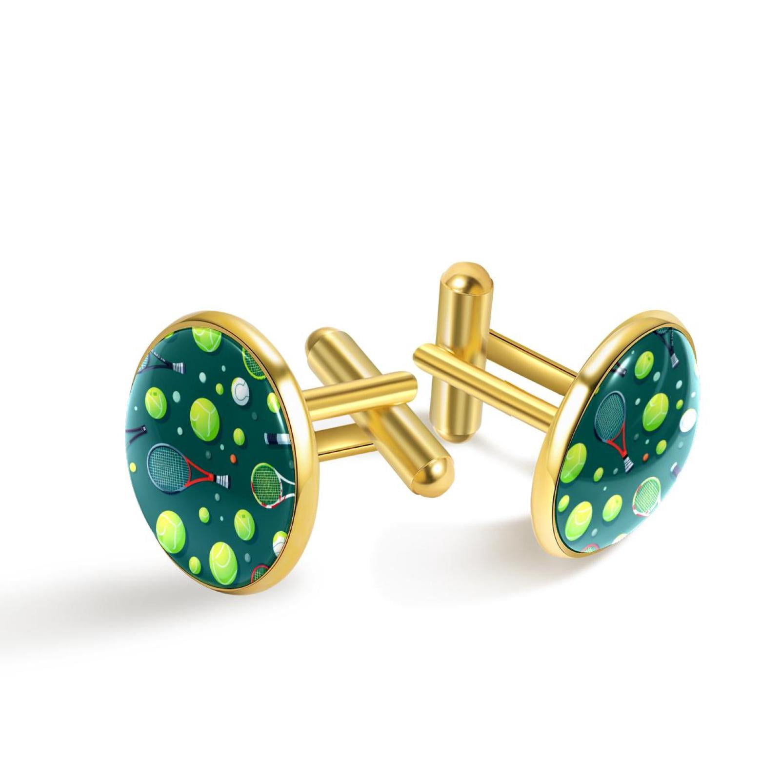 Tennis Men's Stainless Steel Cufflink Set for Formal Attire - Walmart.com