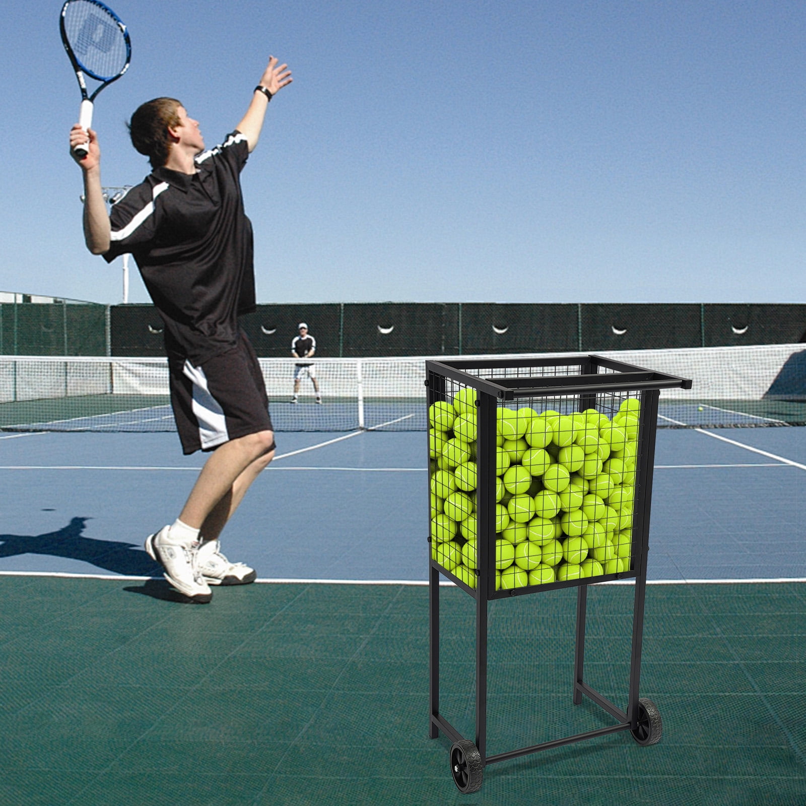 Tennis Organizer, Rolling Tennis Ball Cart for Holding Tennis Balls ...