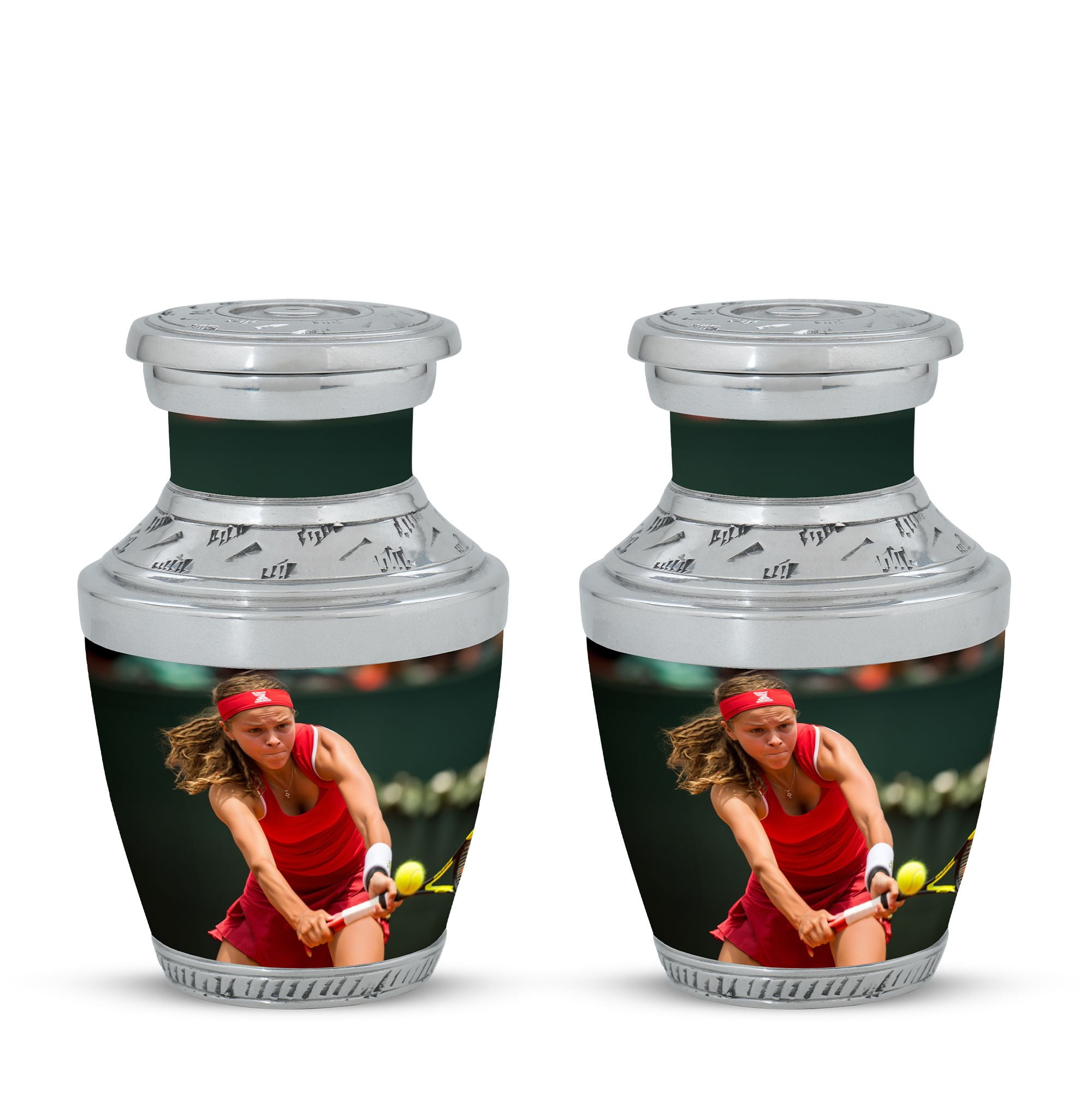 Tennis Player in Action Serenity's Tribute - Miniature Memorial Urn for ...