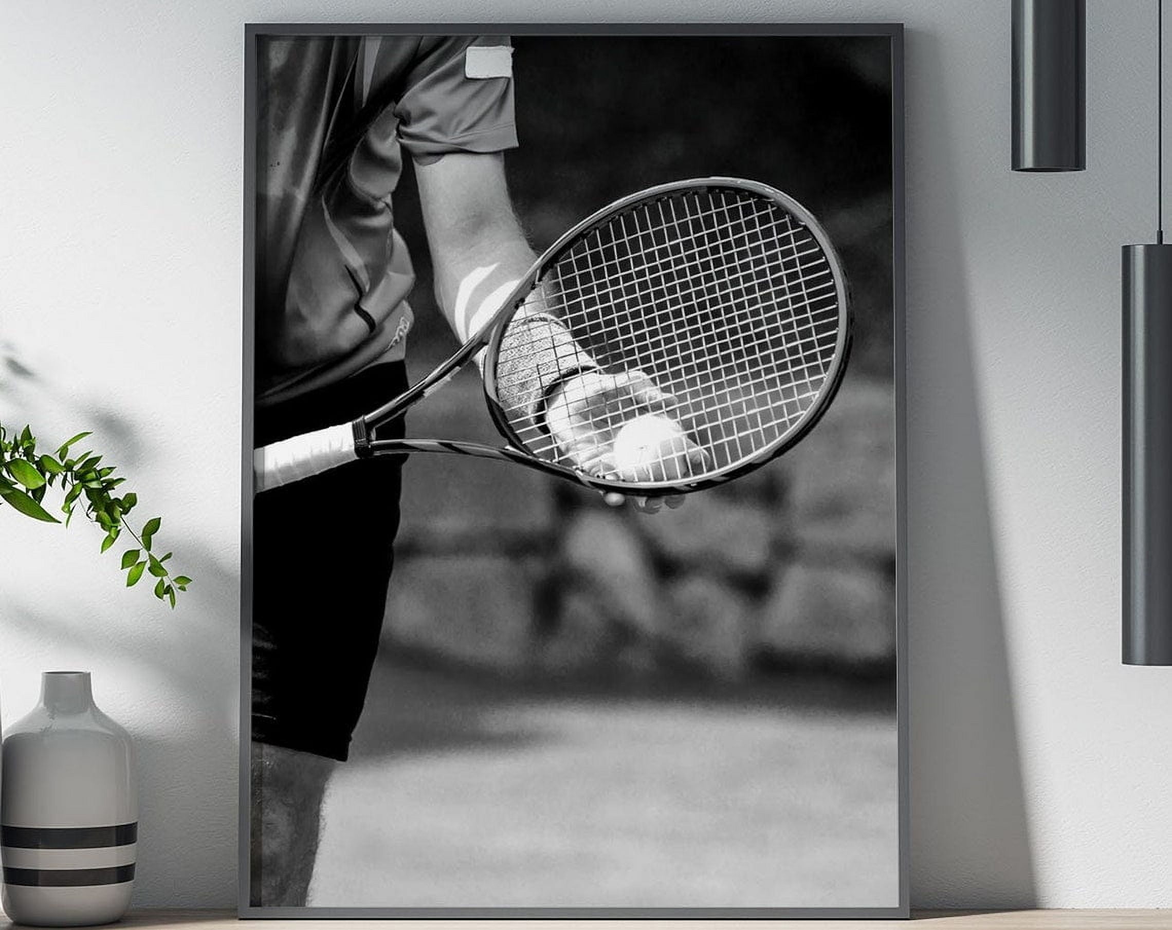 Tennis Player Poster Print Wall Decor Tennis Player Black And White ...