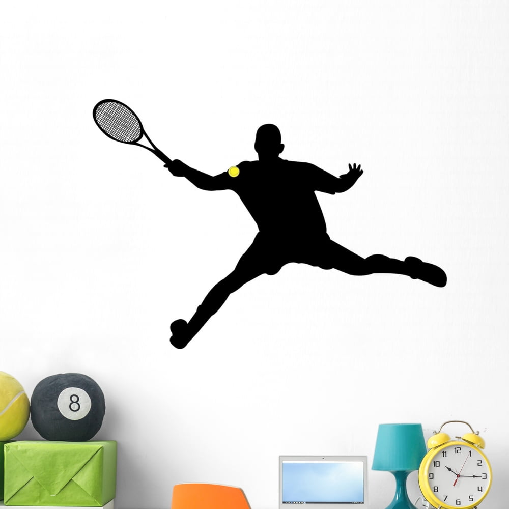 Tennis Player Silhouettes Wall Decal by Wallmonkeys Peel and Stick ...