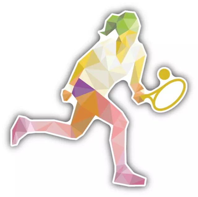 Tennis Player Triangulated Sport Car Sticker Phone Decal Water Bottle ...