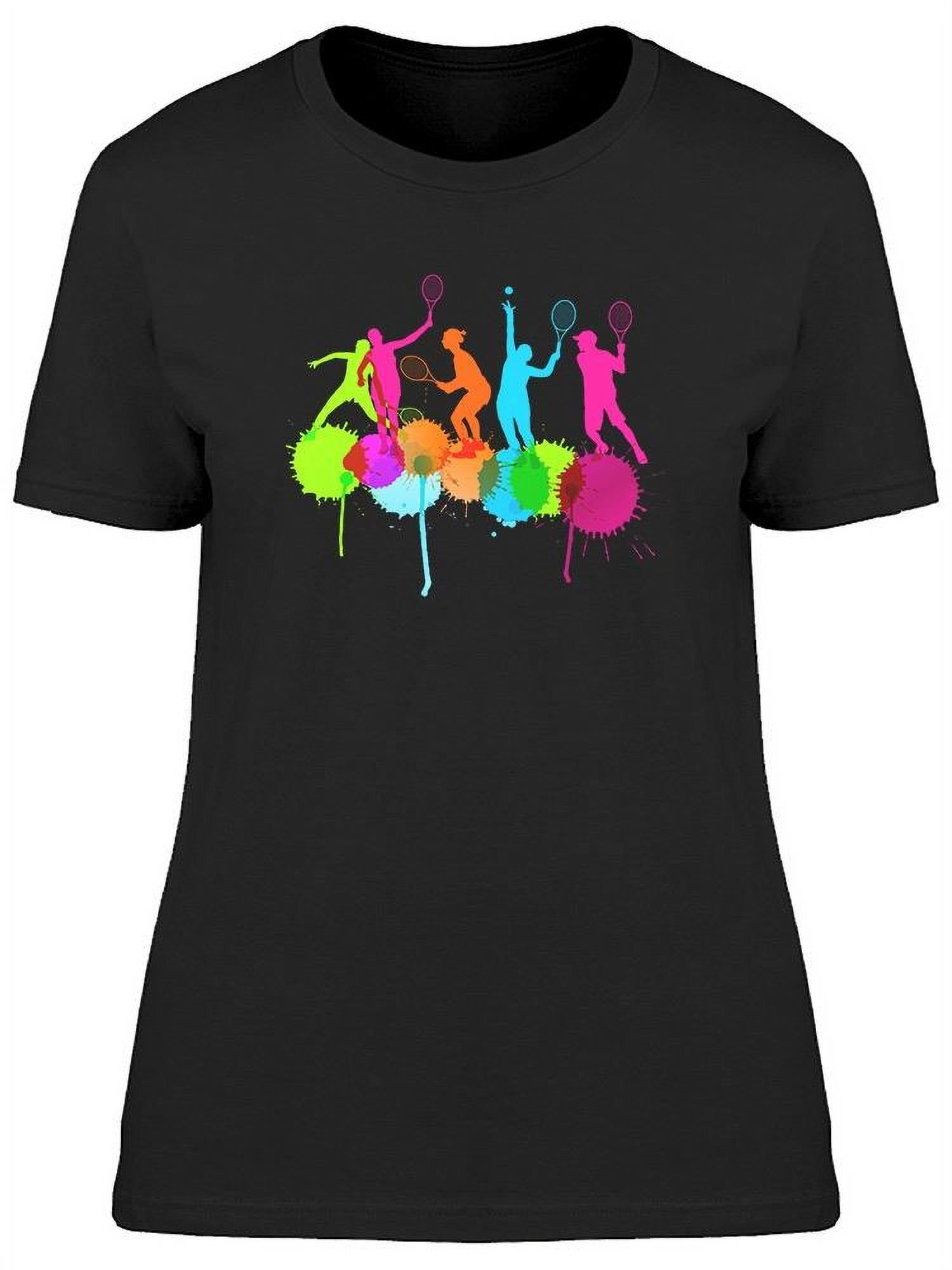 Tennis Players Color Silhouettes T-Shirt Women -Image by Shutterstock ...