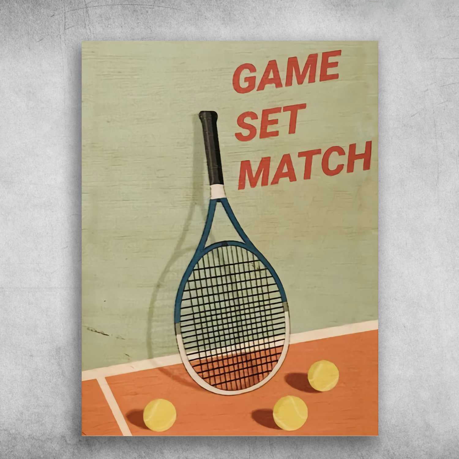 Tennis Poster - Game Set Match, Tennis Lover 24 x 36 Inch Poster ...