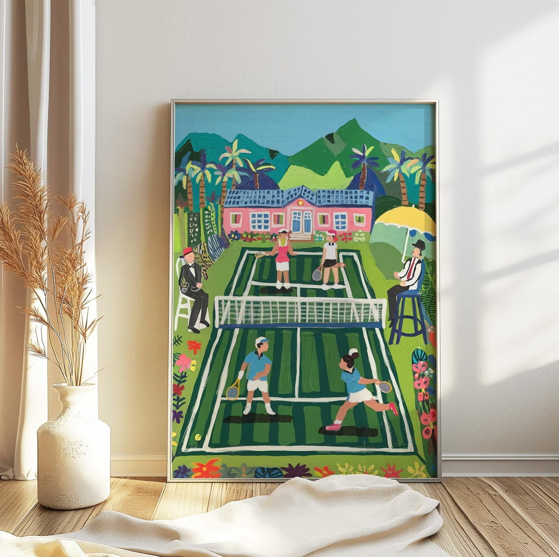 Tennis Poster, Tennis Court Art, Sports Wall Art, Tennis Gift ...