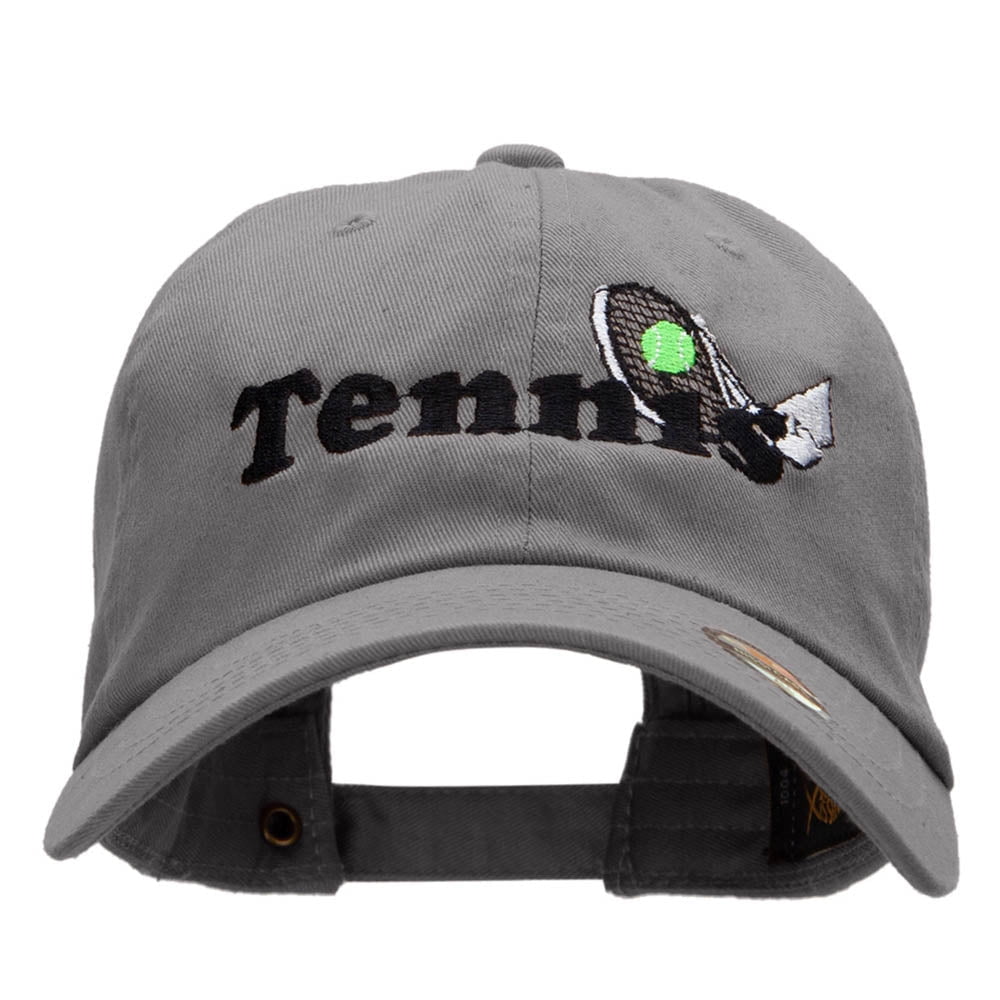 Tennis Rack and Ball Embroidered Unstructured Cotton Twill Washed Cap ...