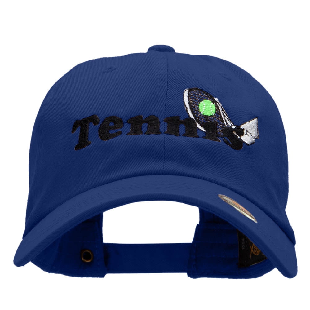 Tennis Rack and Ball Embroidered Unstructured Cotton Twill Washed Cap - Royal OSFM - Walmart.com