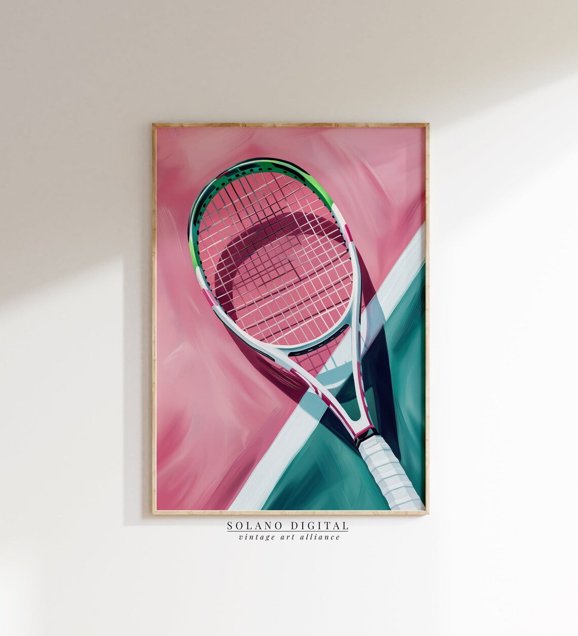 Tennis Racket Girl Maximalist Wall Art Preppy Room Decor Girly Wall Art ...