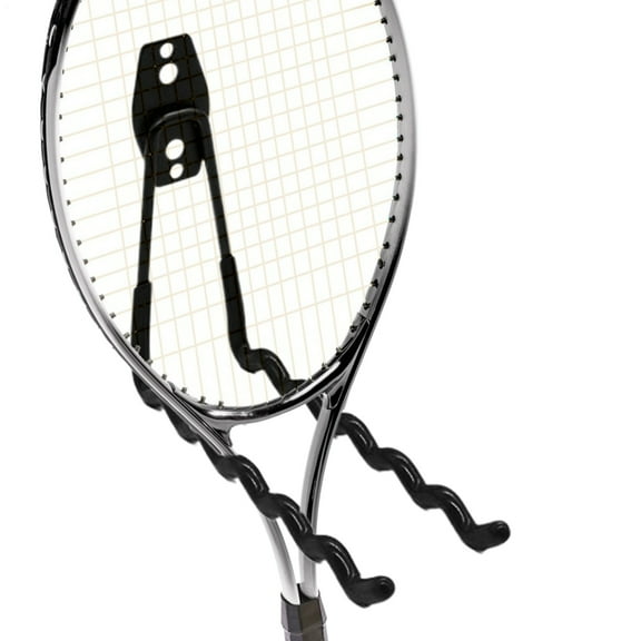 MyGift Wall Mounted Black Metal Tennis Racket Holder with Ball Storage ...