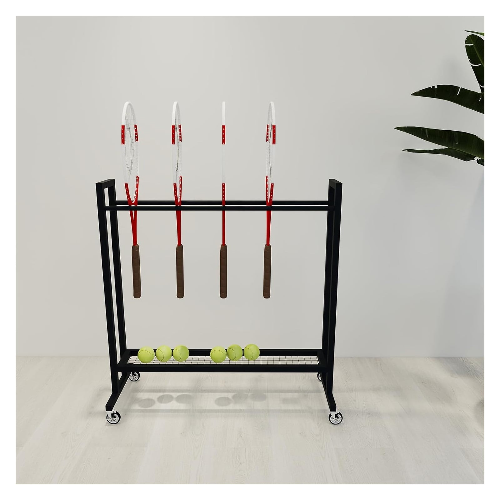 Tennis Racket Storage Rack Display Stand, Metal Floor-Standing ...