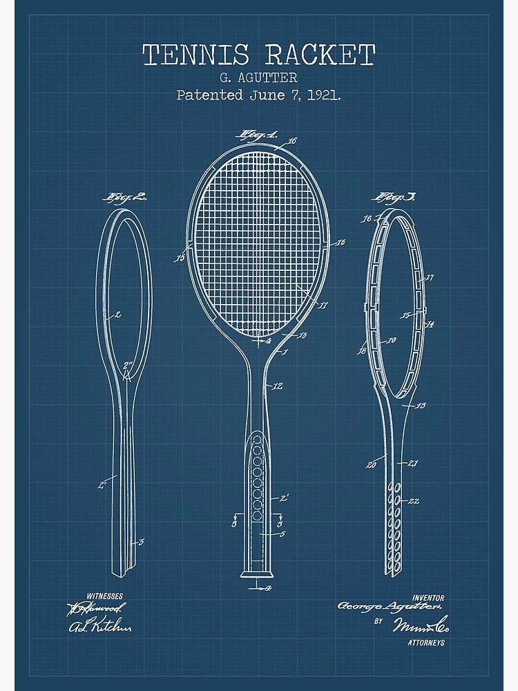 Tennis Racket blueprints Posters Framed-unframed - Walmart.com