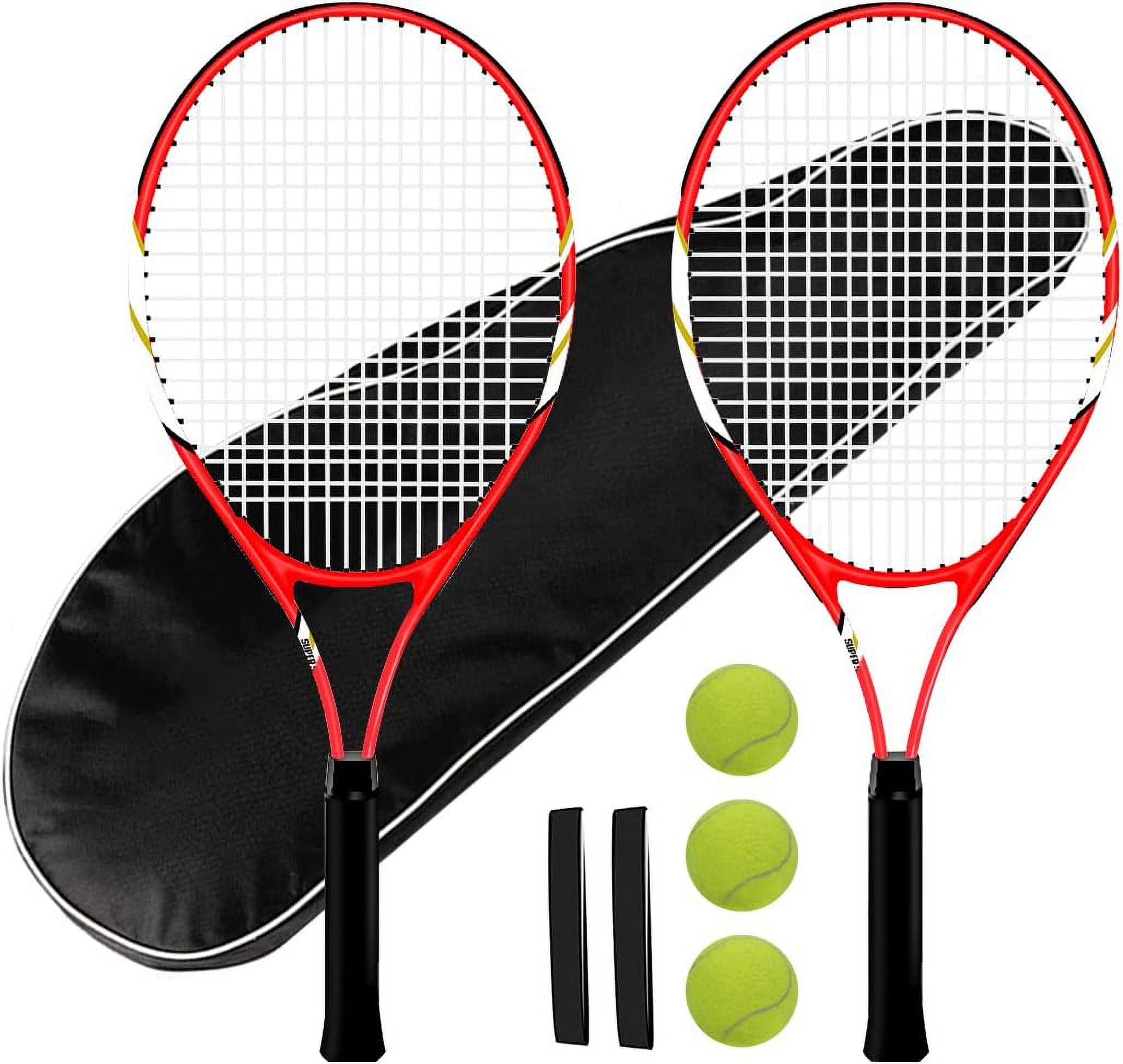 Tennis Rackets 2 Players Recreational for Beginners,Pre-Strung 27 Inch ...