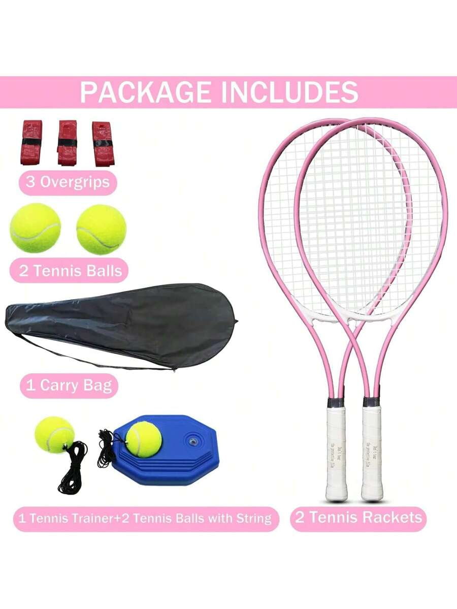 Tennis Rackets For Adult, 2 Players Adult Recreational Tennis Rackets ...