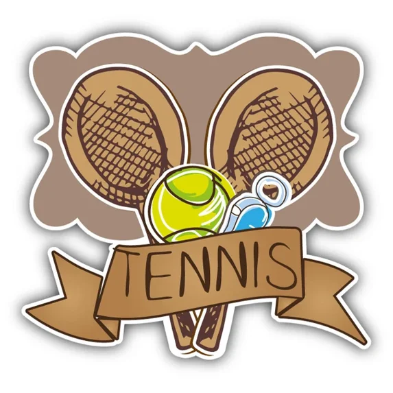 Tennis Rackets Sport Emblem Car Sticker Phone Decal Water Bottle ...
