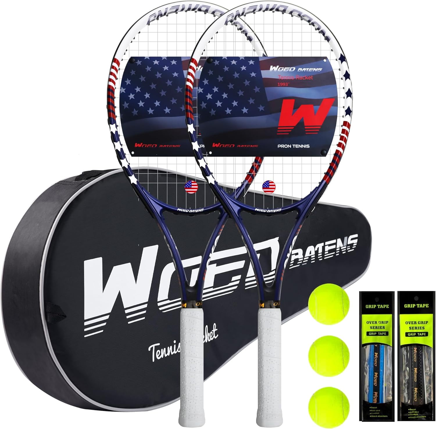 Tennis Rackets for Adults 27 Inch Tennis Racquets Set Included Tennis ...
