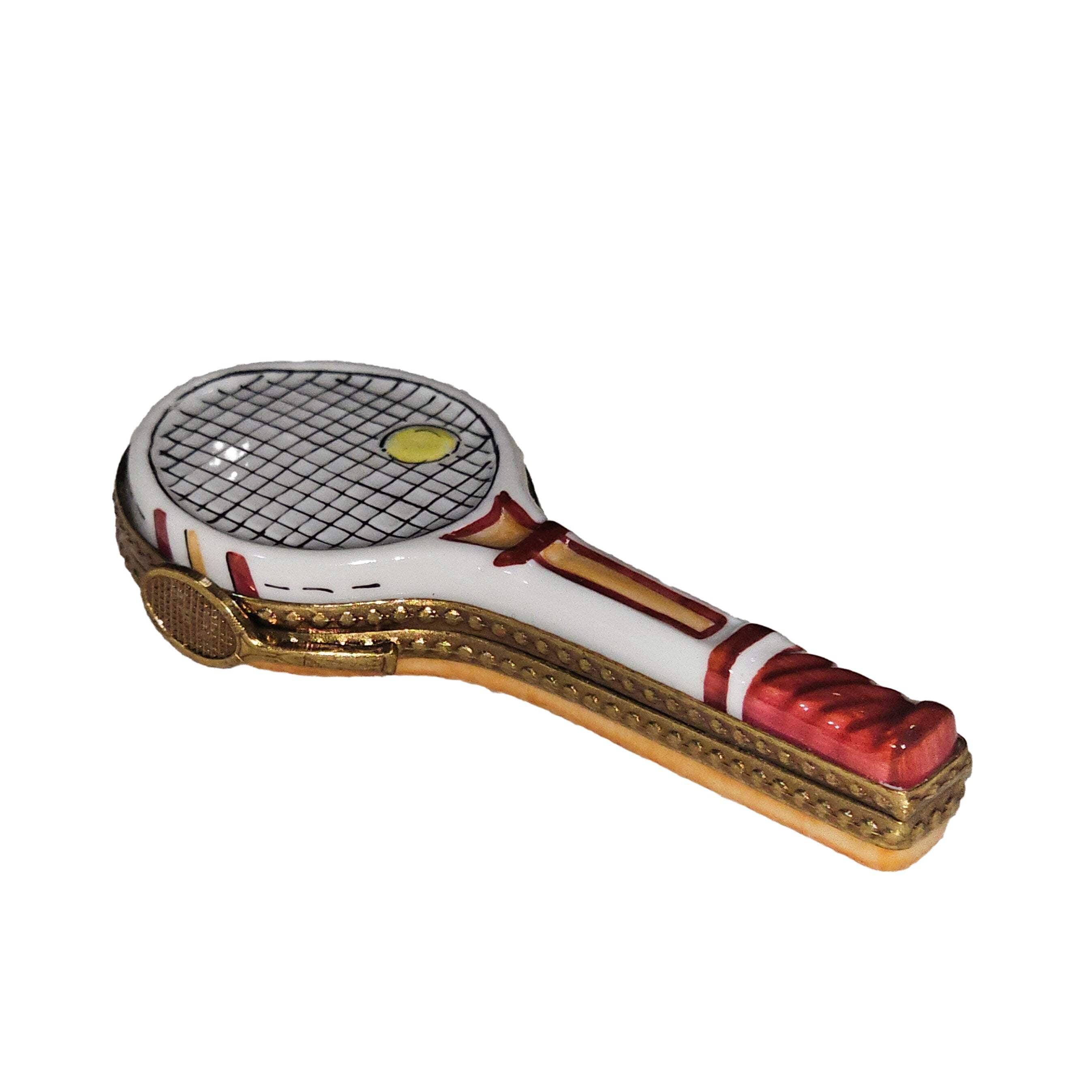 Tennis Racquet Keepsake for Enthusiasts Limoges Box Porcelain Figurine ...