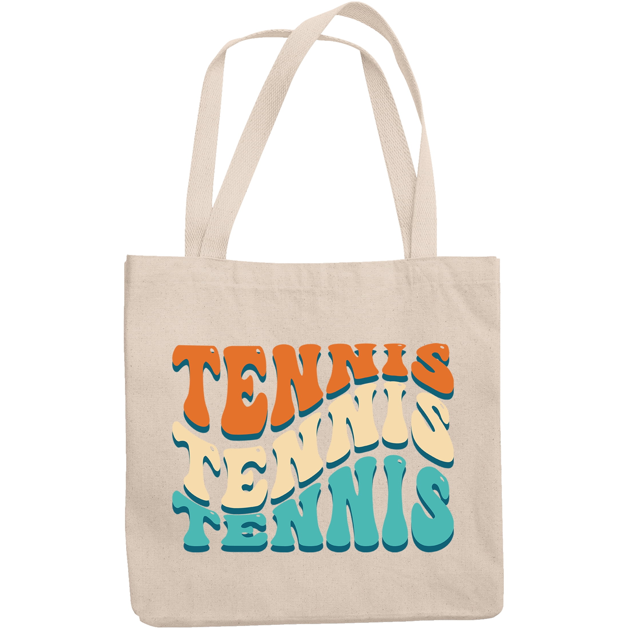 Tennis, Sports Themed, Groovy Retro Wavy Text Merch Gift, 12oz Canvas ...