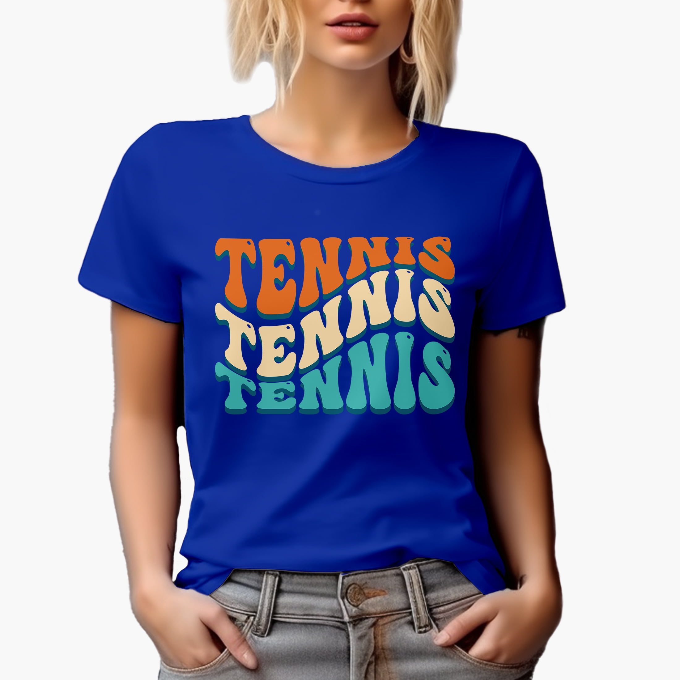 Tennis, Sports or Athlete Themed, Groovy Retro Wavy Text Merch Gift ...