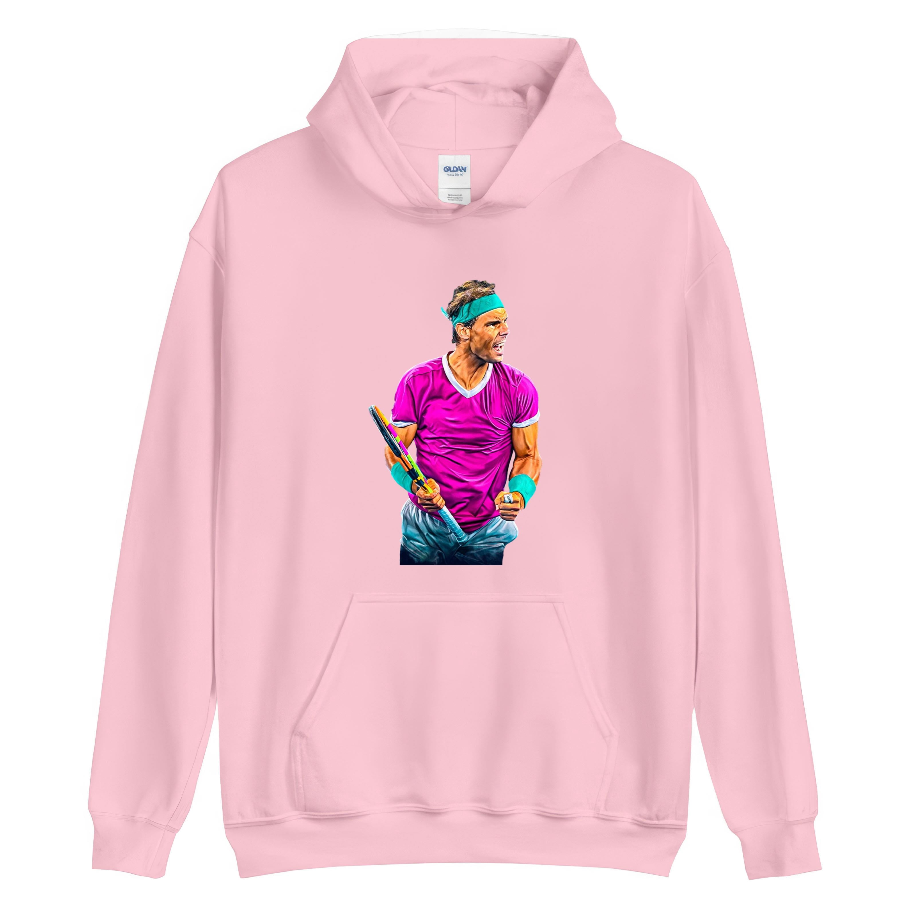 Tennis Star Roar Gesture Graphic Hoodie, Digital Artwork Print Hoodie ...