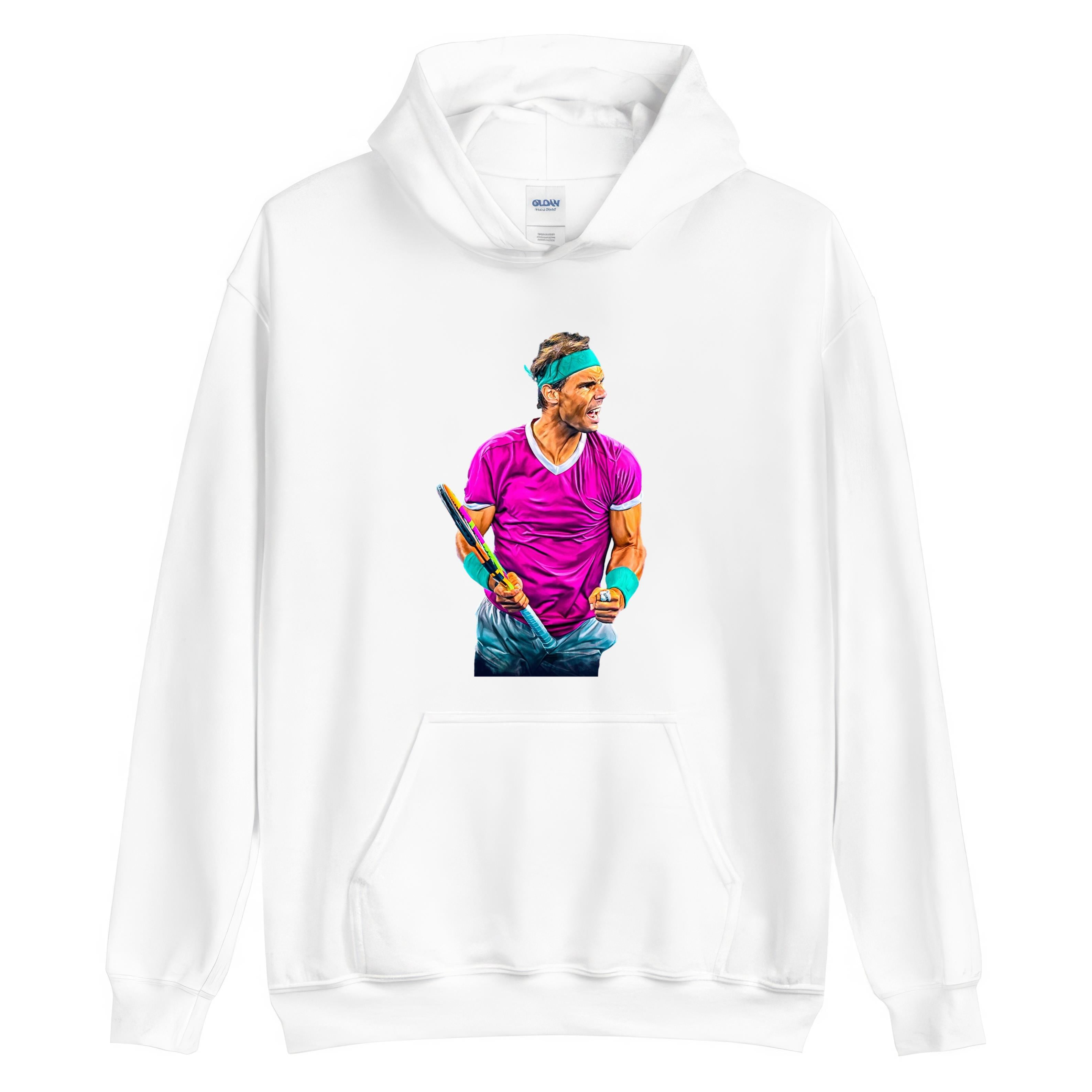 Tennis Star Roar Gesture Graphic Hoodie, Digital Artwork Print Hoodie ...