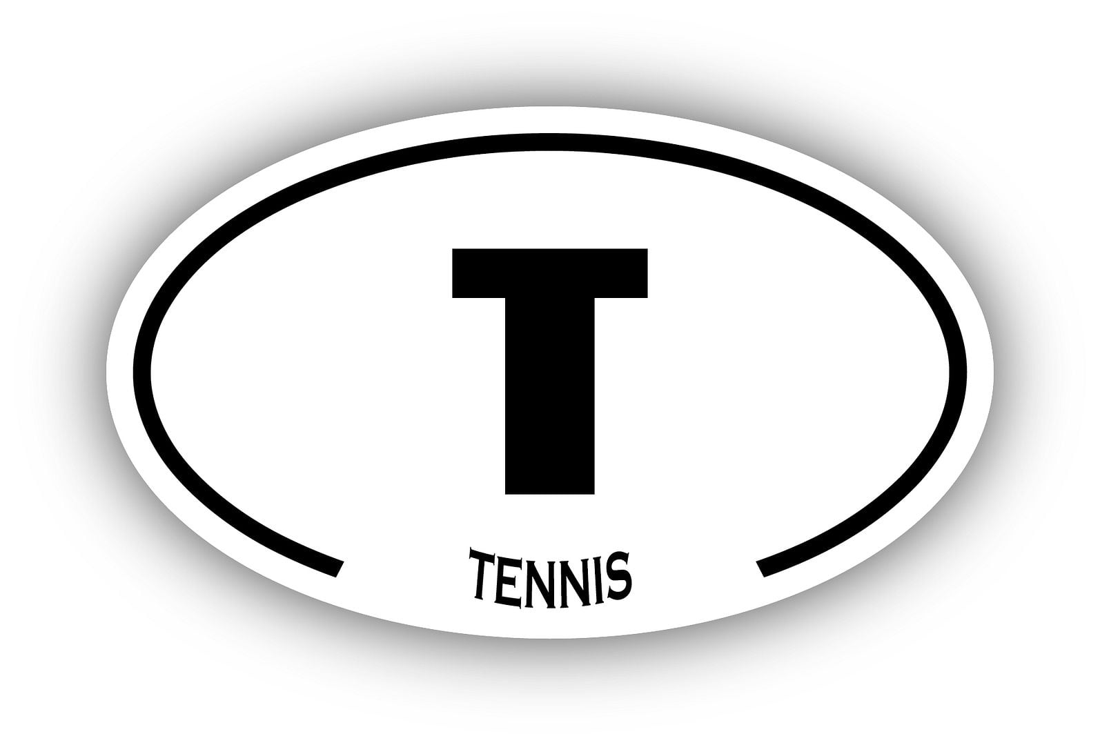 Tennis T Oval Bumper Sticker 3M Vinyl Decal 3 in x 5 in - Walmart.com