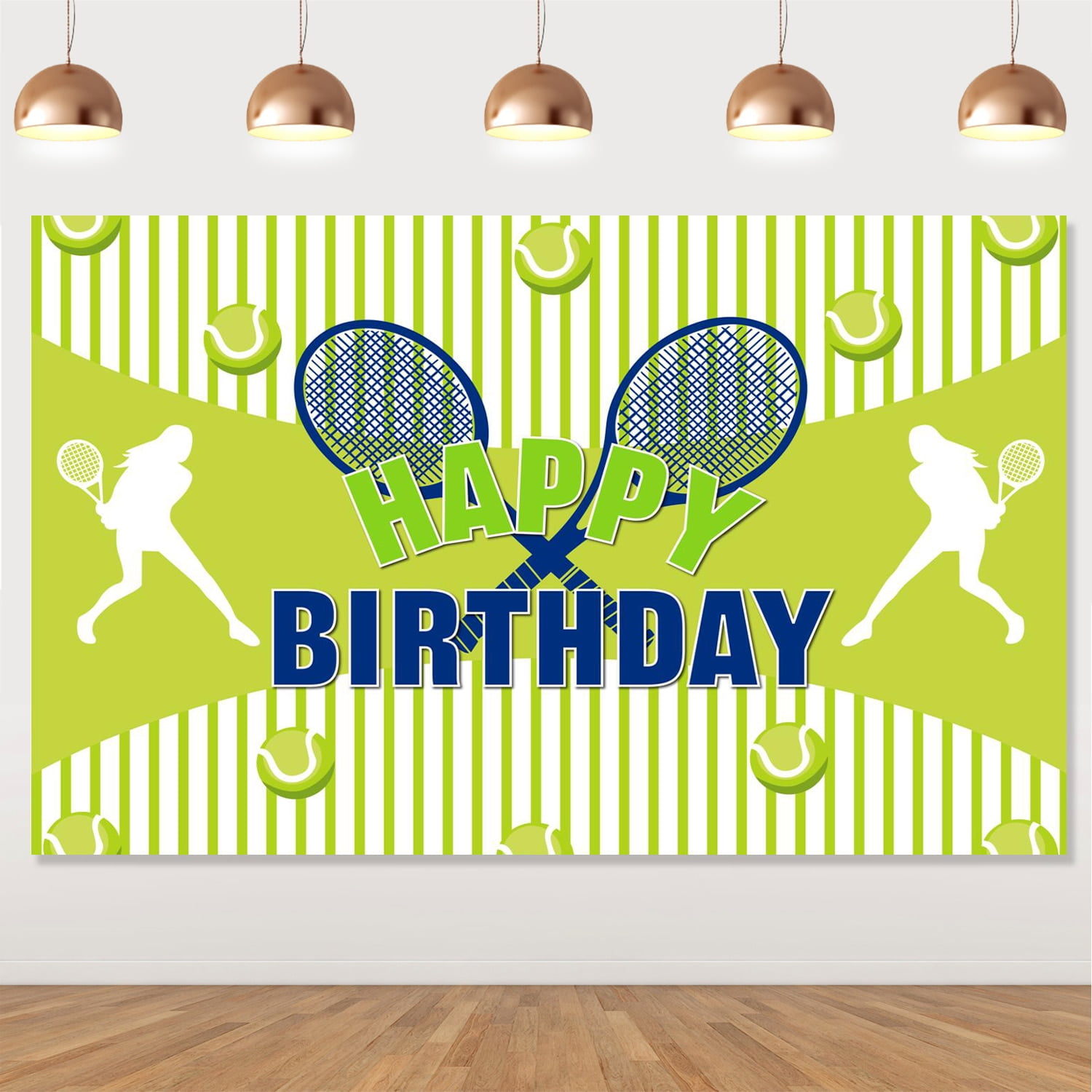 Tennis Theme Backdrop Tennis Birthday Party Decorations for Girls Green ...