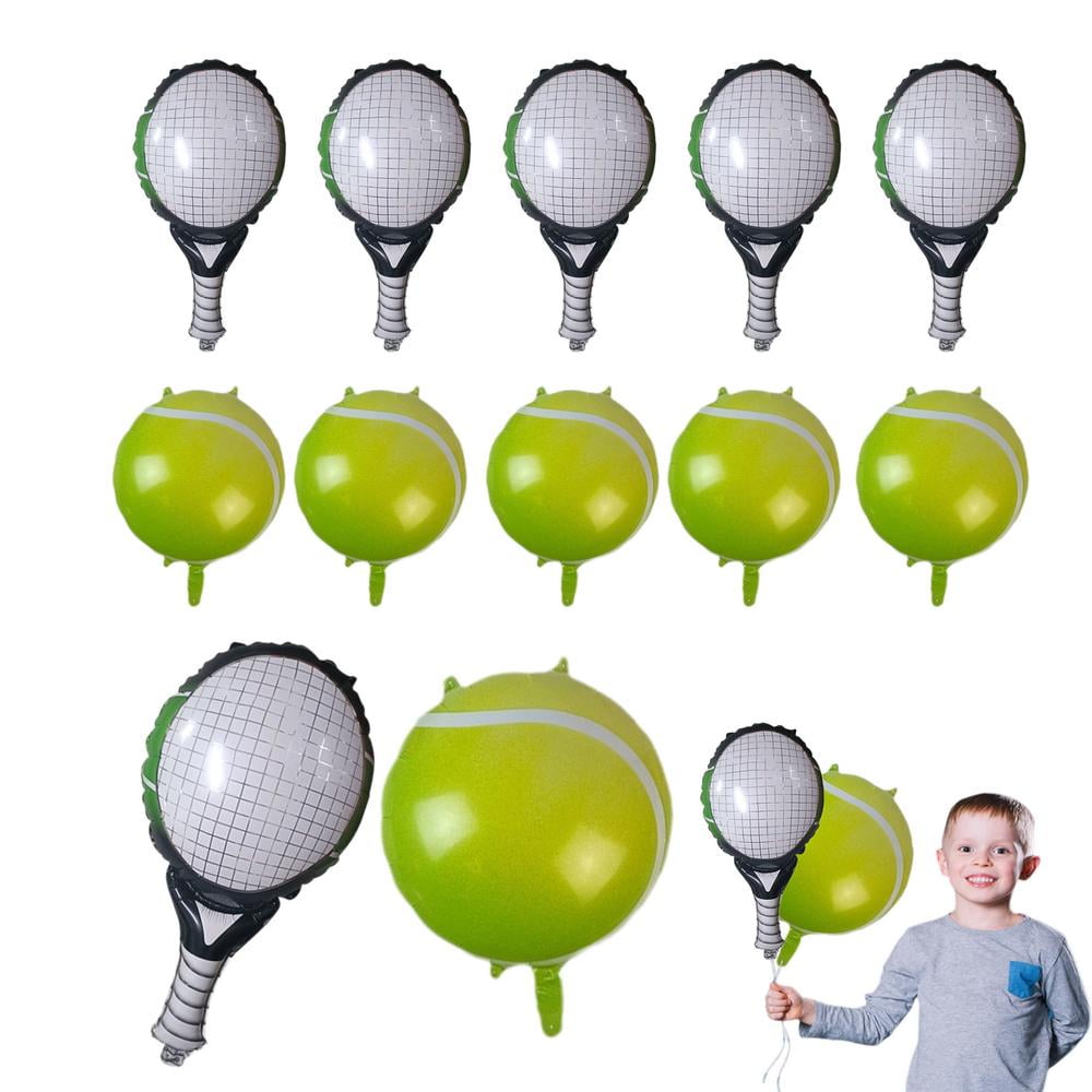 Tennis Theme Party Balloons 12PCS/Set Foil Tennis Ball Balloons Tennis ...