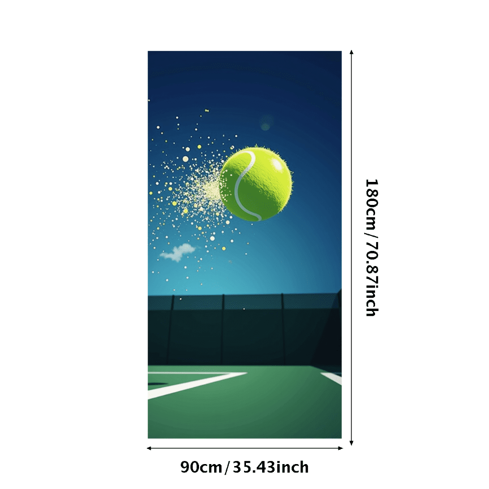 Tennis Themed Background Banner with Shining Tennis Ball on Court Party ...