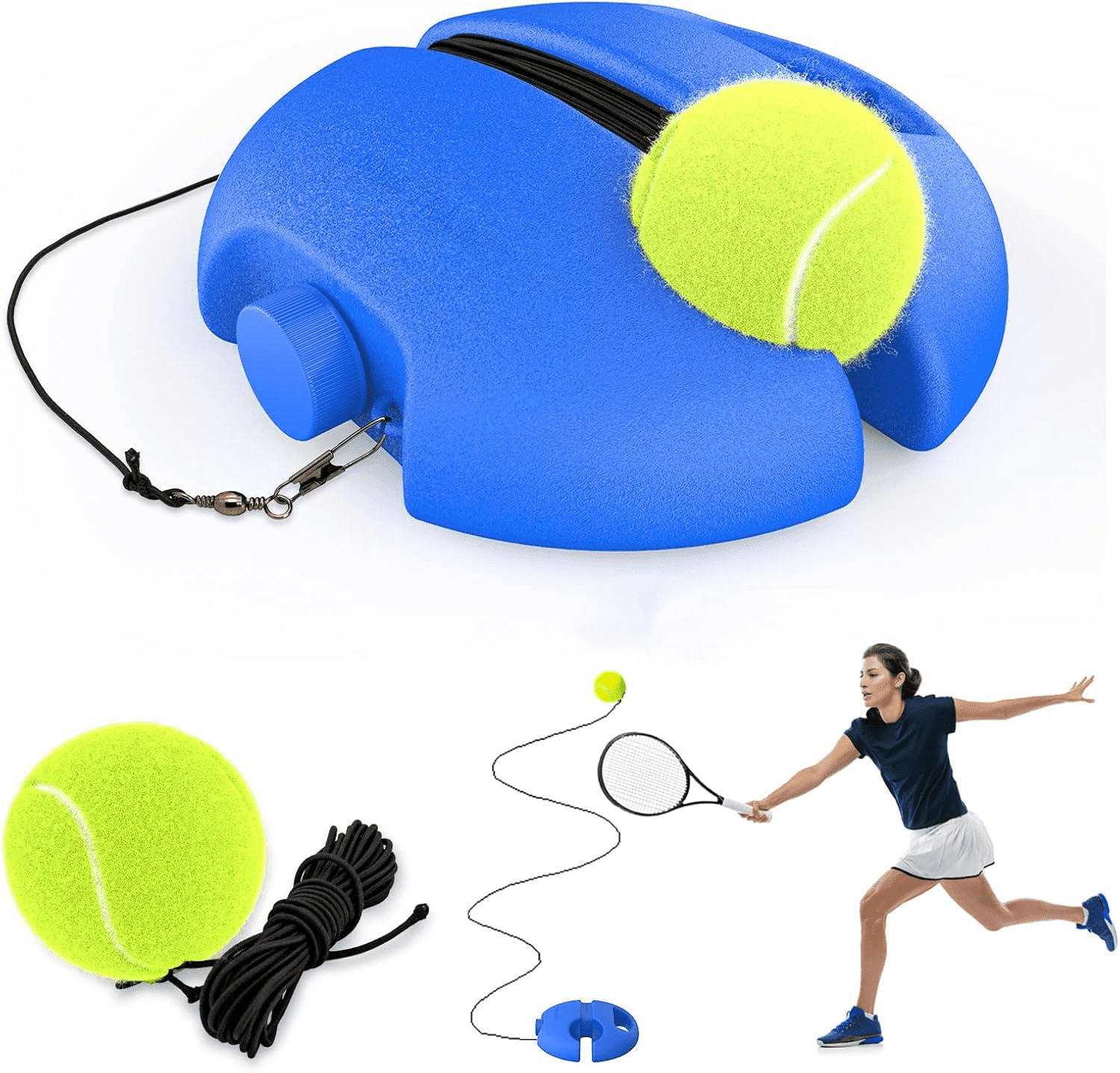 Kaskawise Tennis Trainer Rebound Ball with Corded Rebounding Ball ...