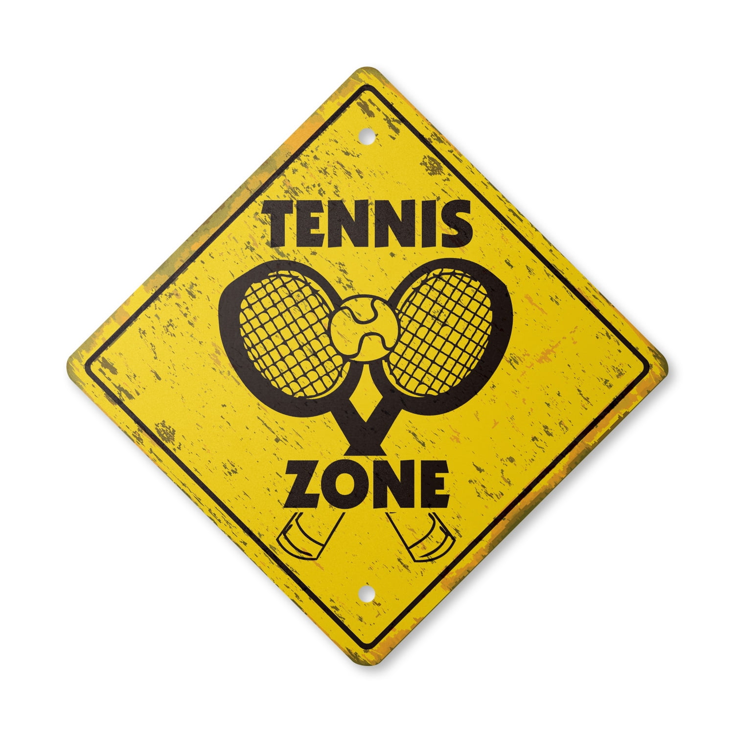 Tennis Vintage Crossing Sign Zone Xing | Indoor/Outdoor Plastic | 14 ...