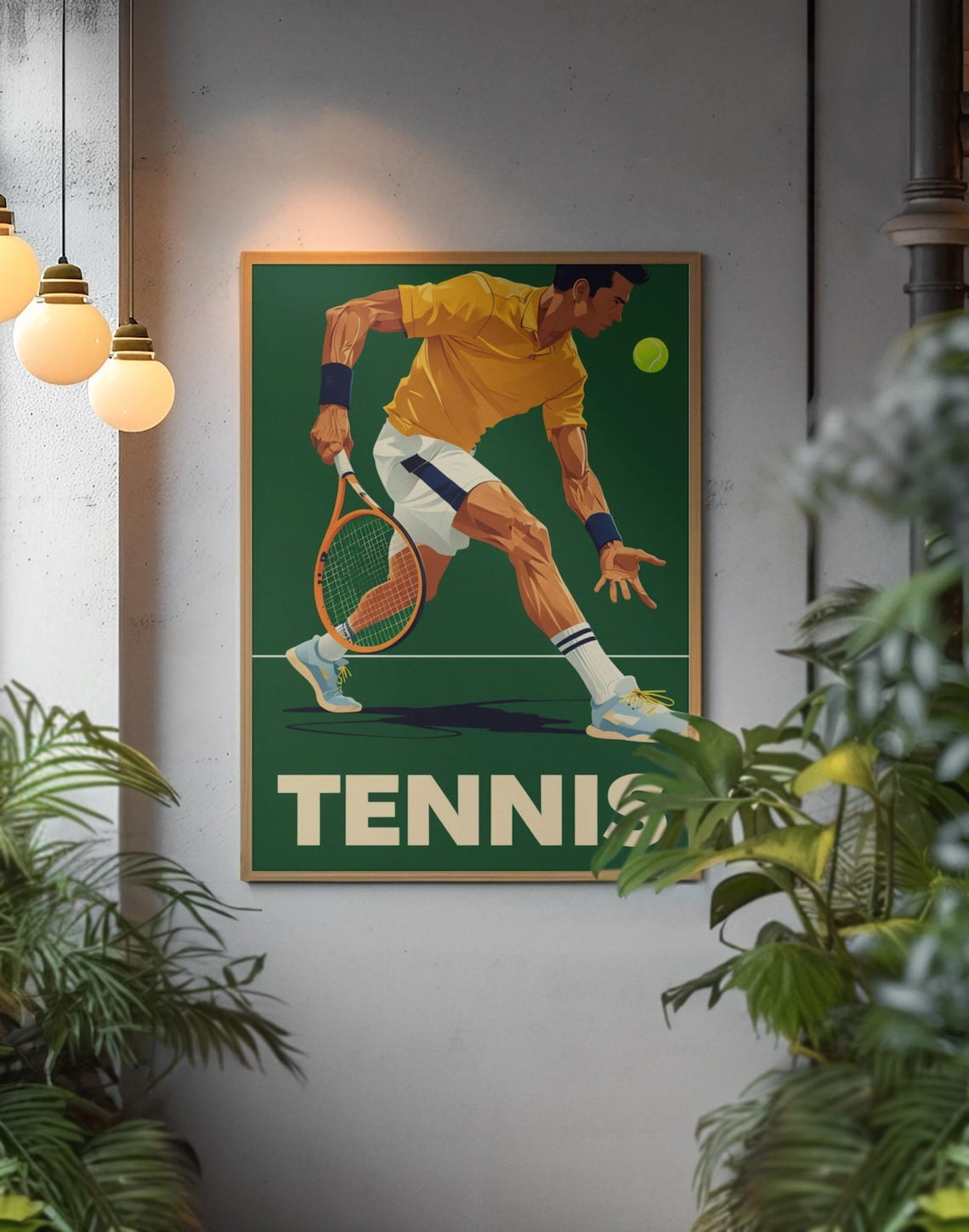 Tennis Wall Art Poster Minimalist Athlete Illustration, Modern Sports ...