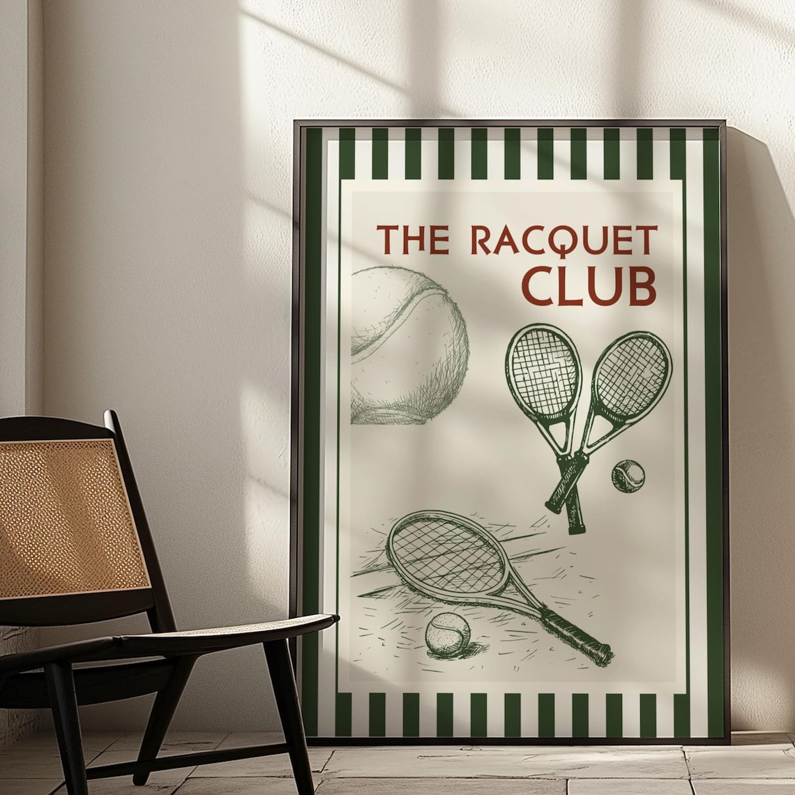 Tennis Wall Art,Trendy Vintage Tennis Print,Country Club Wall Decor ...