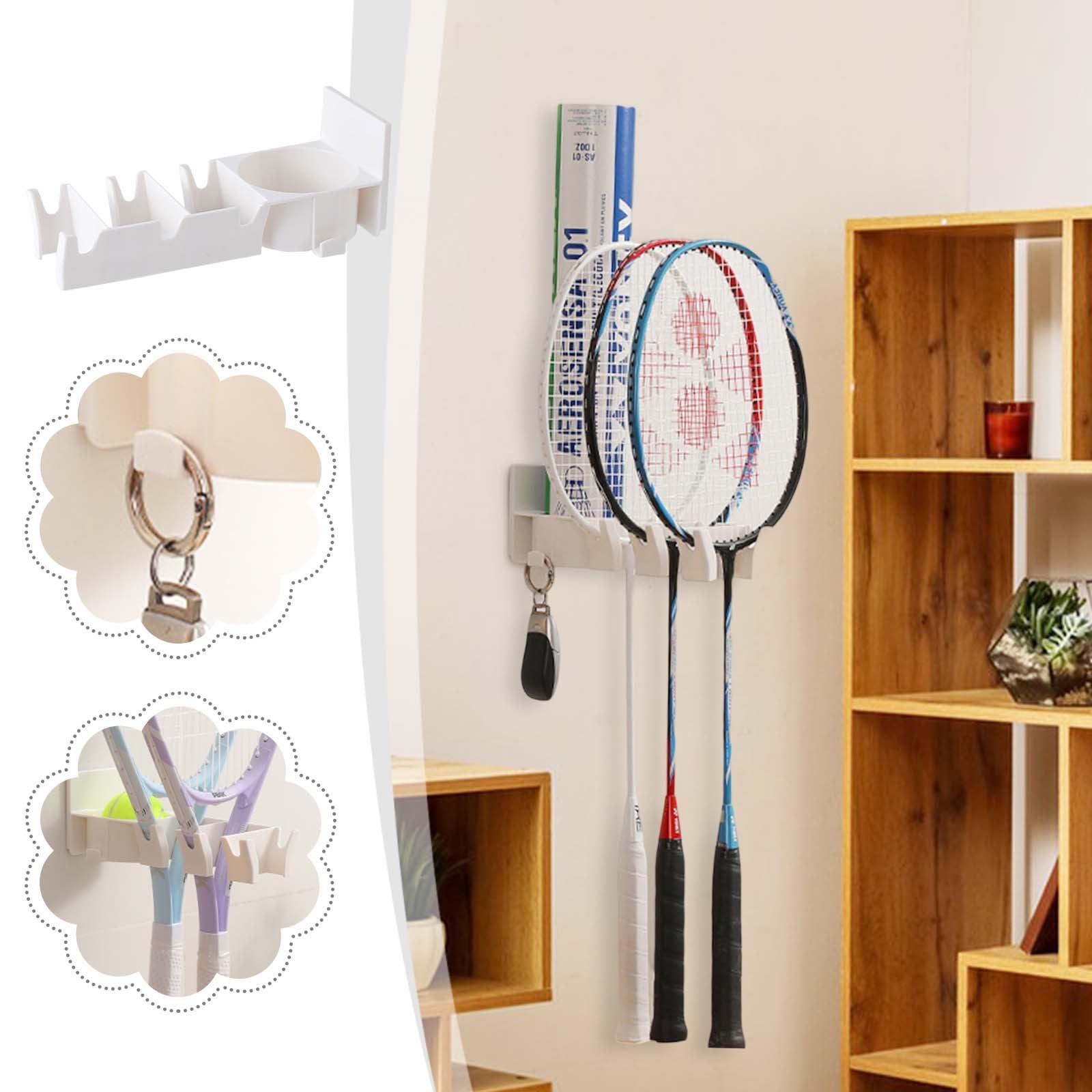 Tennis Wall Rack Tennis Racket Holder Acrylic Wall Mount Racket Rack ...