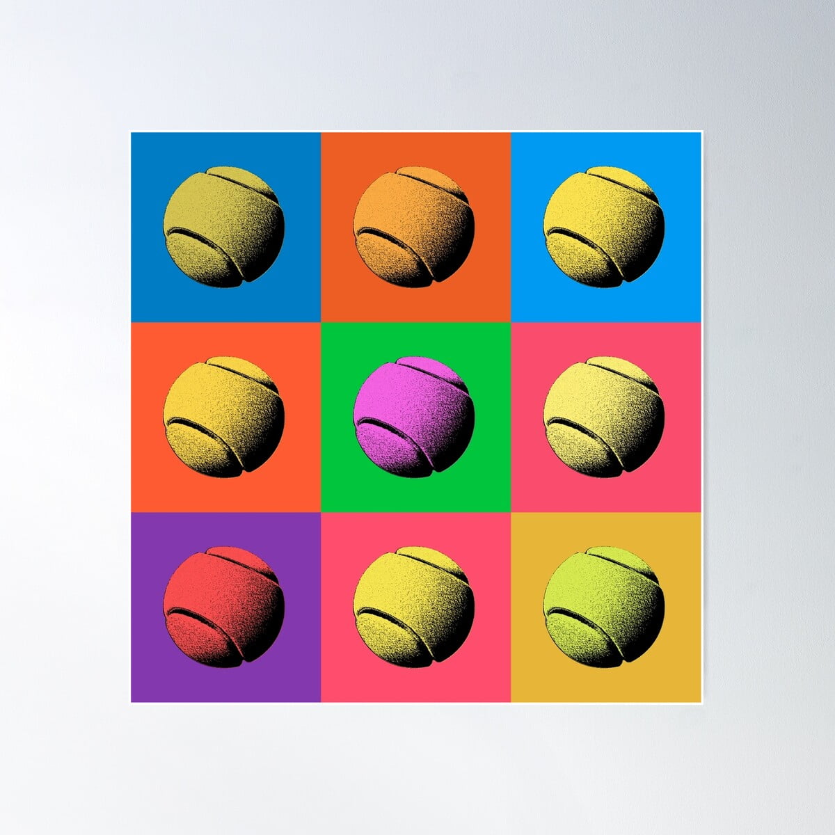 Tennis ball in an Andy Warhol style Poster, 12x18 UNFRAMED - Walmart.com