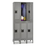 Tennsco Double Tier Locker with Legs, Triple Stack, 36w x 18d x 78h ...