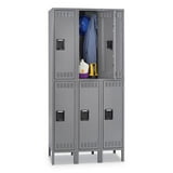 Tennsco Double Tier Locker with Legs, Triple Stack, 36w x 18d x 78h ...