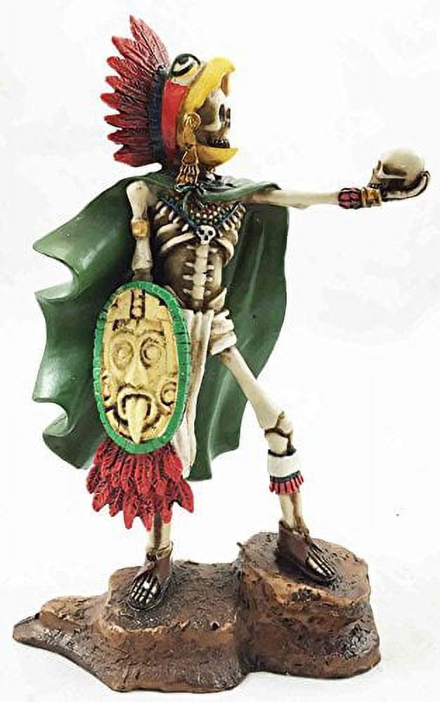 Tenochtitlan Aztec Eagle Warrior Skeleton Day of The Dead Sculpture ...