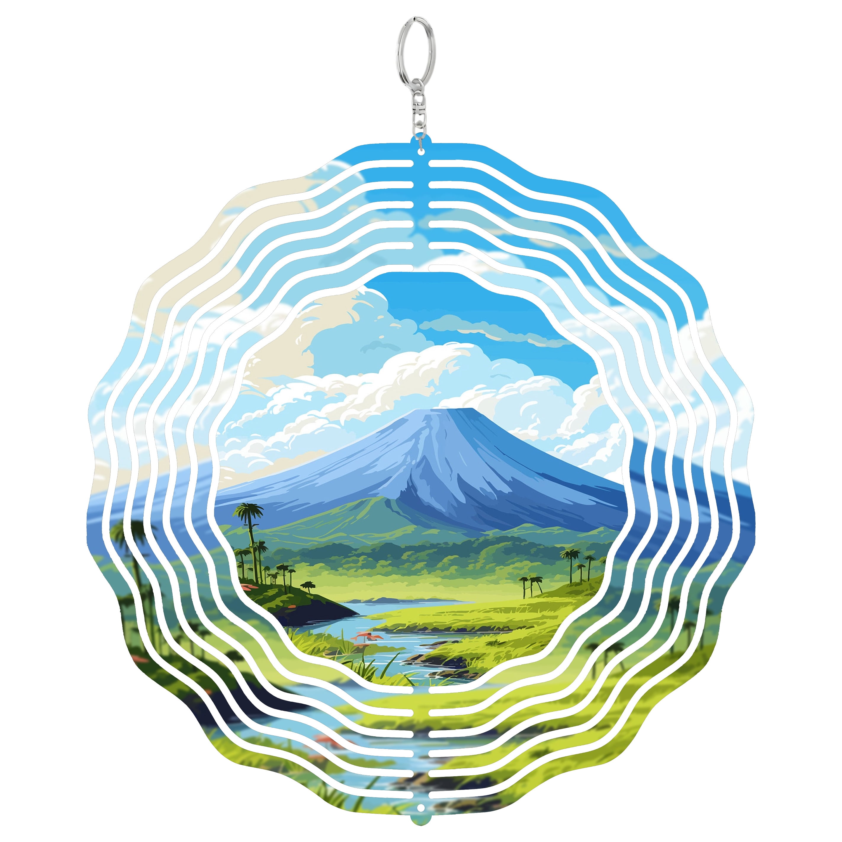 Tenorio Volcano CR Wind Spinner, 3D Kinetic Hanging Yard Art Decor ...
