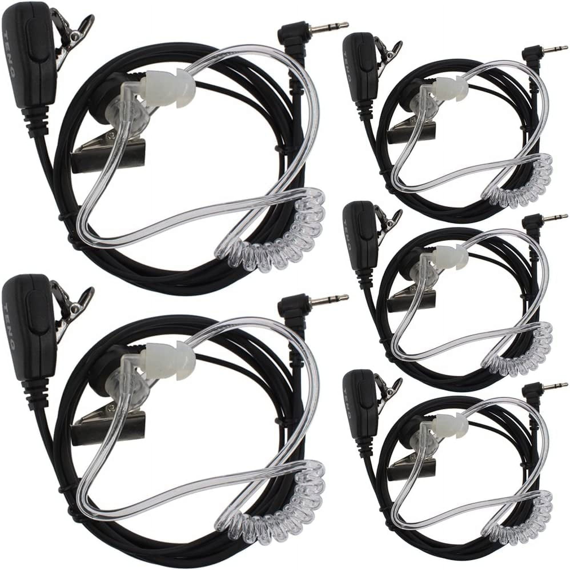 TENQ 5-Pack 1 Pin Covert Acoustic Tube Earpiece Headset for Motorola ...