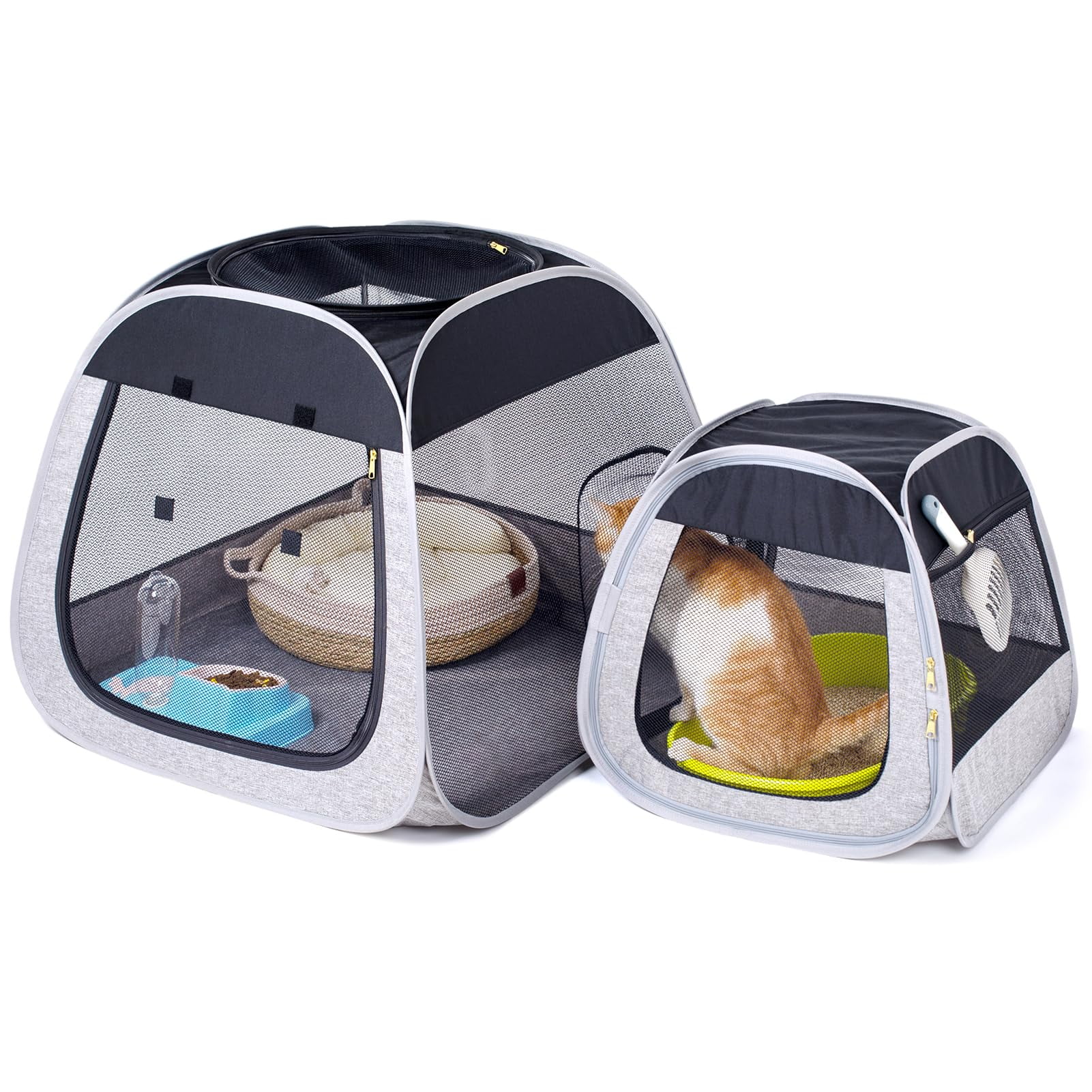 Tenrai Portable Cat Playpen, Trapezoidal Design for Better Standing ...