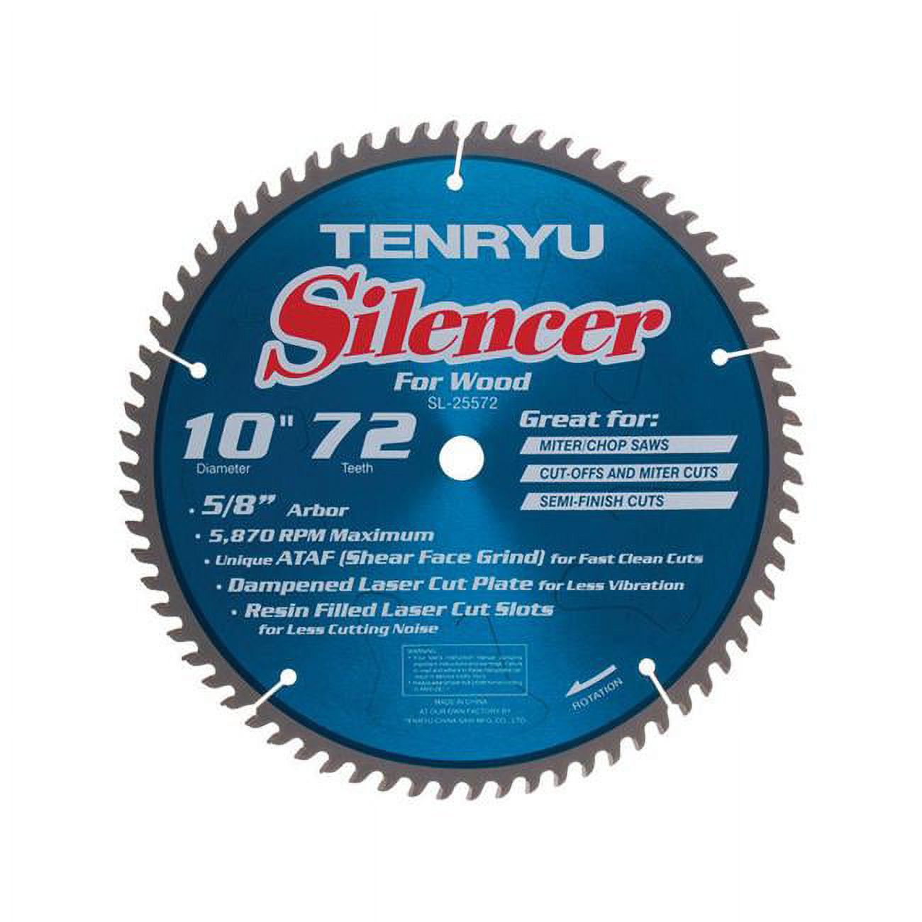 Tenryu 2695526 Silencer 10 in. Dia. x 0.63 in. PTFE Coated Saw Blade ...