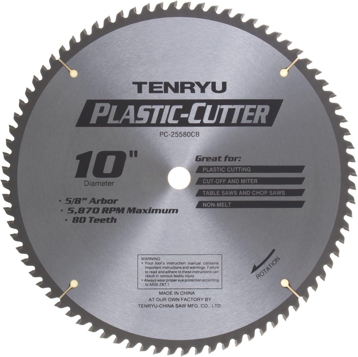 Tenryu PC-25580CB 10" Plastic Cut Blade - Walmart.com