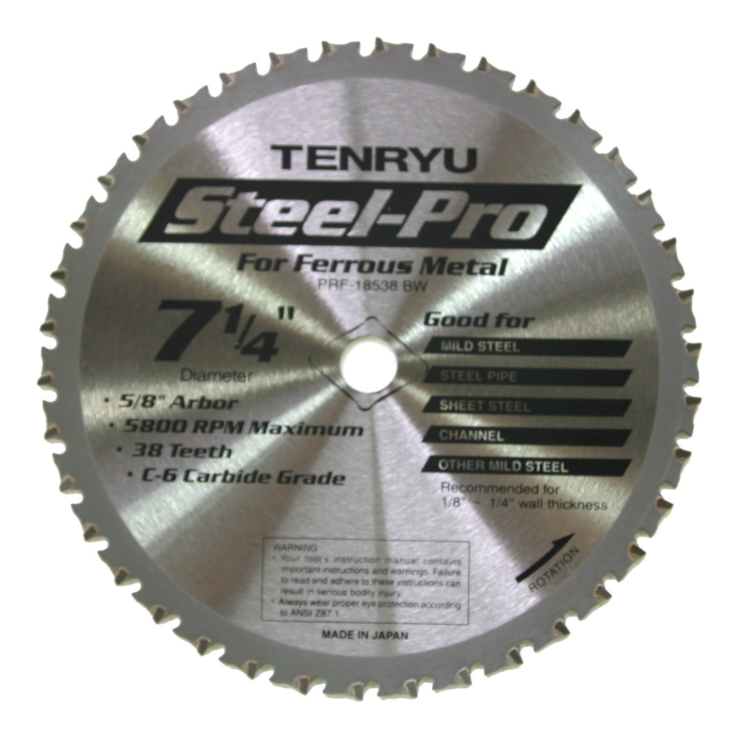 Tenryu PRF-18538BW STEEL-PRO 7-1/4-Inch Steel Cutting Carbide Tipped ...