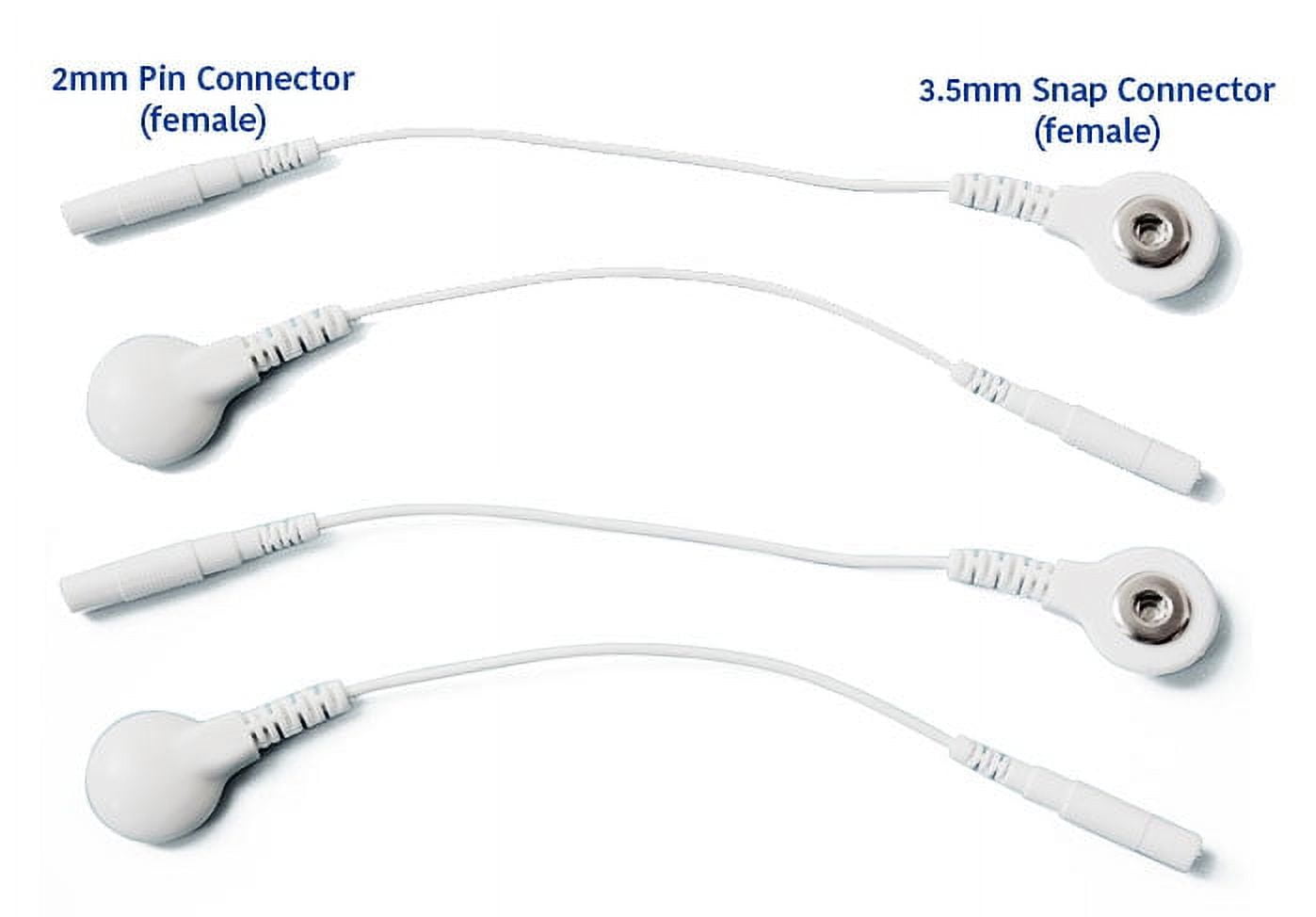 Tens Lead Wire Adapters - Convert 2mm Pin to 3.5mm Snap - (Quan: 4 ...