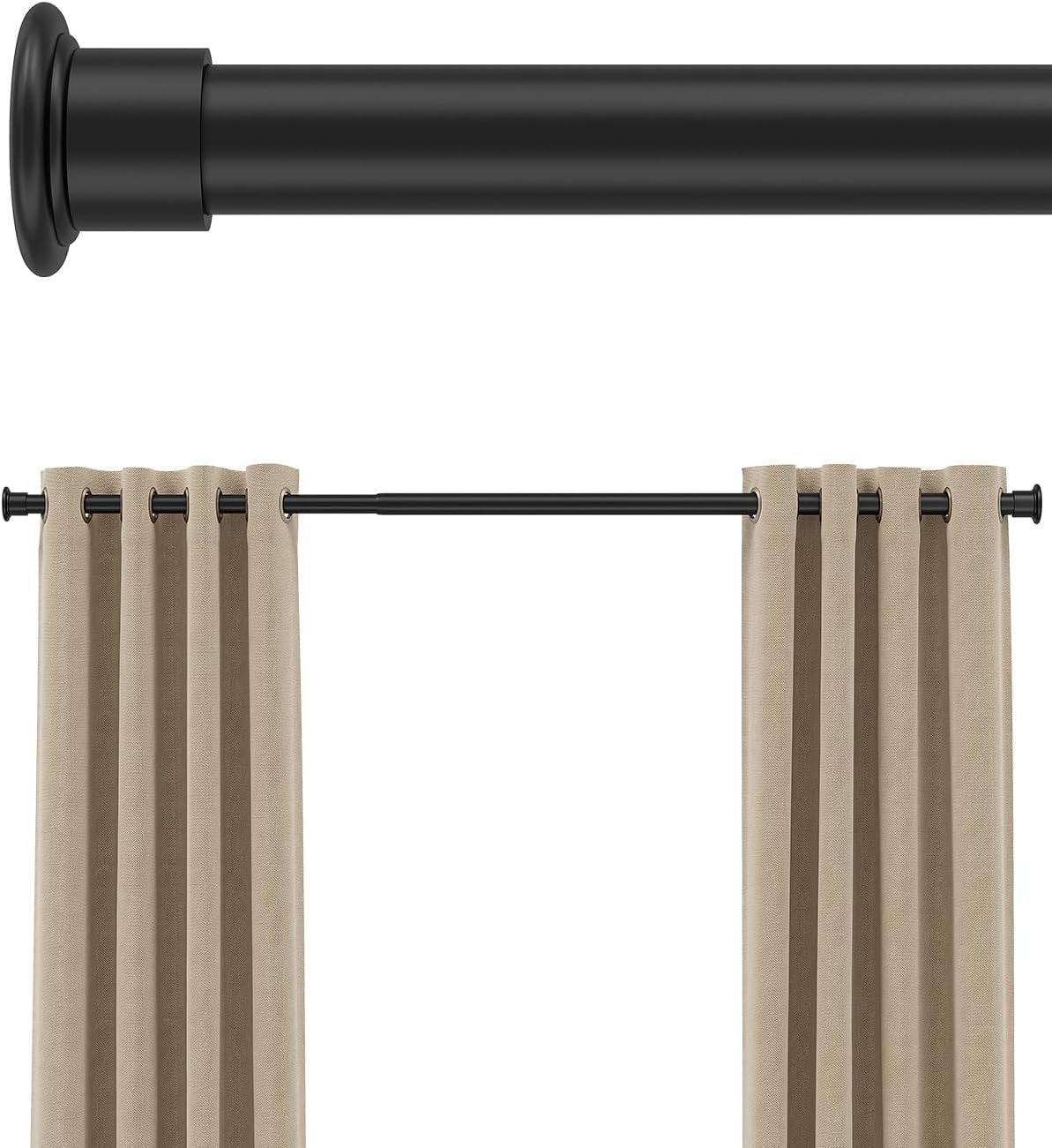 Tension Curtain Rod by , 28 to 42 Inch, Adjustable Curtain Rods No ...