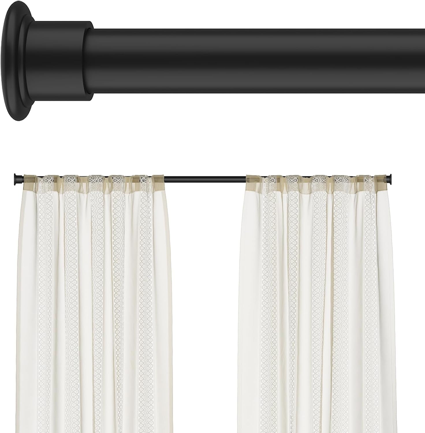 Tension Curtain Rod by , 28 to 42 Inch, Adjustable Curtain Rods No ...