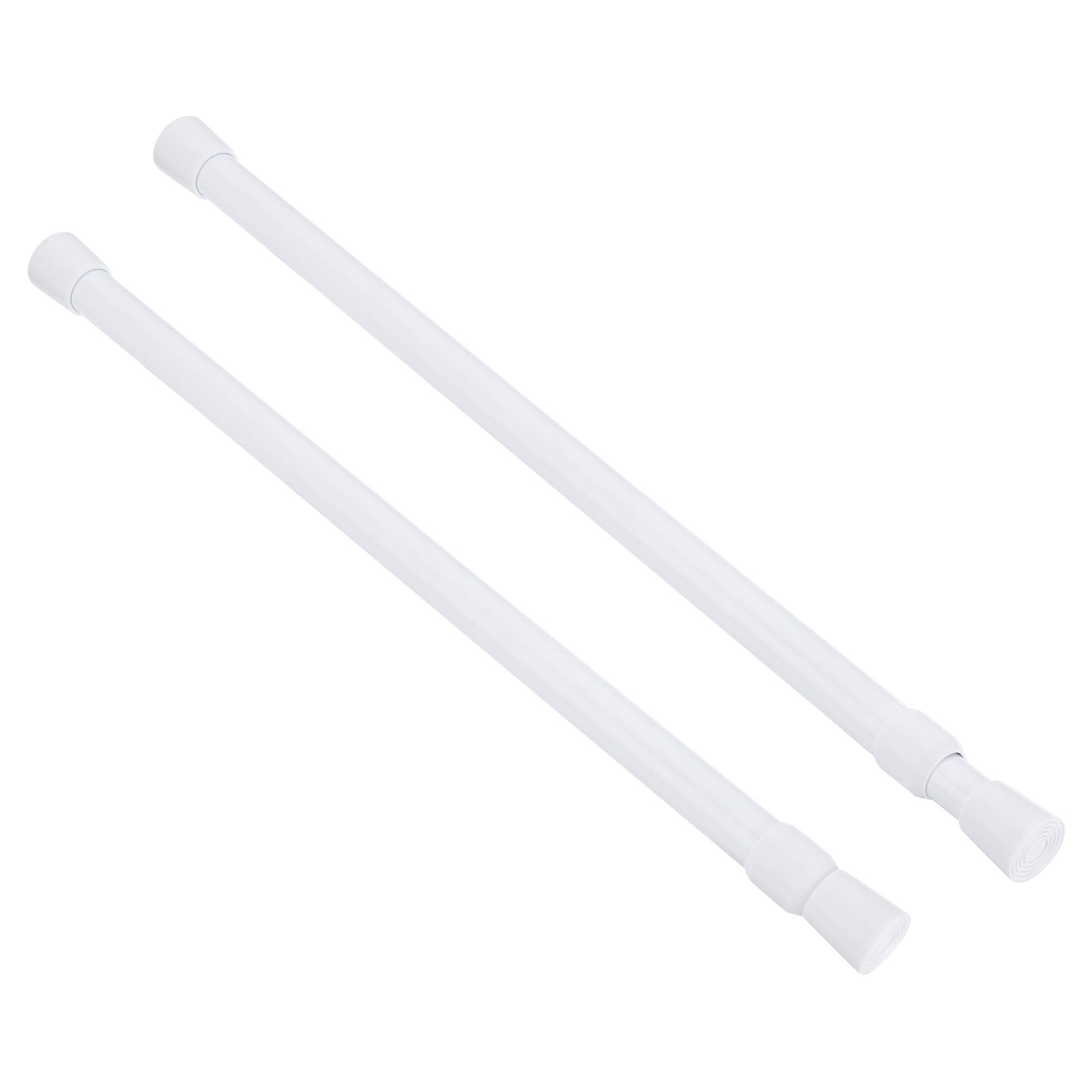 Tension Curtain Rod, Adjustable 51 to 98 inches, 0.79" Dia White Spring ...
